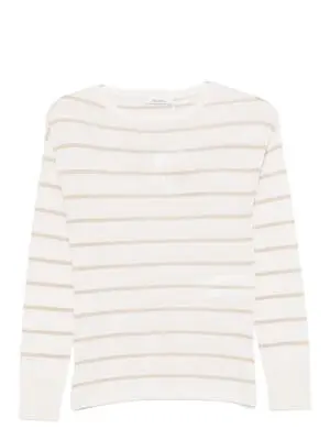 Max Mara Cashmere And Silk Striped Sweater - Beige