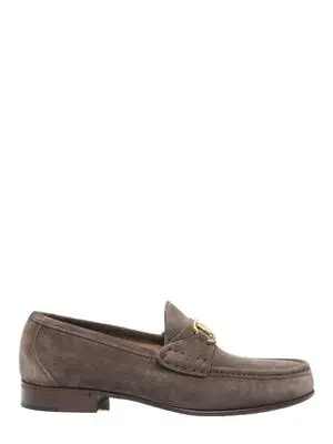 Valentino Garavani Vlogo Signature Leather Loafers - Grey