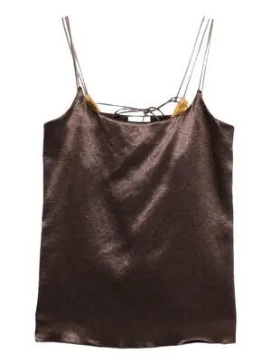 ALYSI Satin Top - Brown