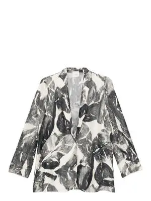 ALYSI Printed Single-breasted Jacket - Black