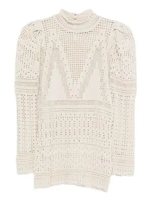 Isabel Marant Dahara Cotton Blend Top - Beige