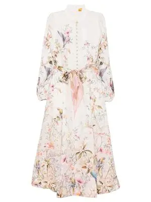 Zimmermann Rebellion Printed Midi Dress - Beige
