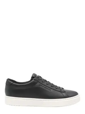 Emporio Armani Leather Sneakers - Black