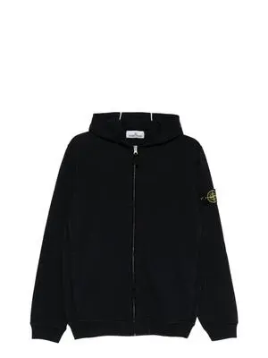 Stone Island Cotton Hoodie With Logo - Blue