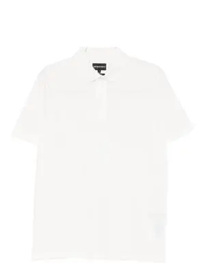 Emporio Armani Logo Cotton Polo Shirt - White