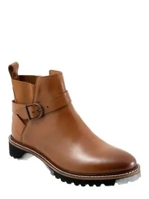 Softwalk Buckle Strap Leather Boots - Luggage