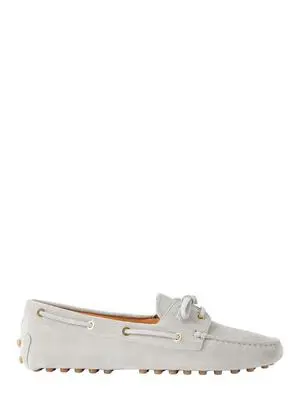 TOD'S Gommino Suede Boat Shoes Light Blue