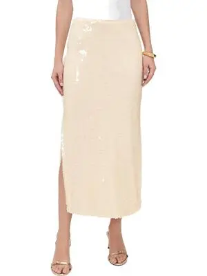Endless Rose Sequined Midi Skirt - Ivory
