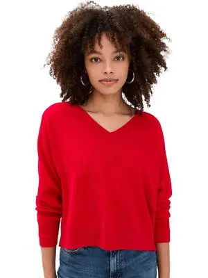 Tanya Taylor Audrey Cashmere V-neck Sweater - Scarlet