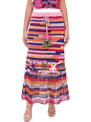 Celiab Venus Crochet Stripe Skirt - Multi