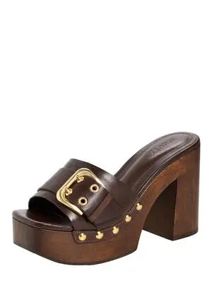 Schutz Irie Platform Sandals - Chestnut Brown