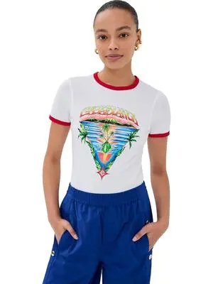 Casablanca Longline Ringer Tee - Innocence Triangle
