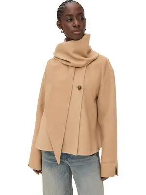 FAVORITE DAUGHTER Jamie Felt Coat With Scarf - Camel