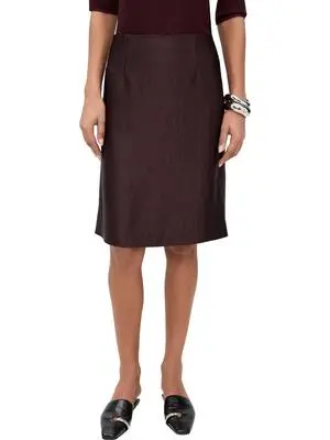 Vince Pebbled Satin Above Knee Skirt - Oxblood