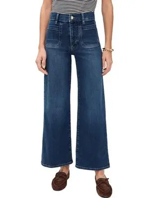 FRAME Petite Le Pixie Slim Palazzo Modernist Pocket Jeans - Savior