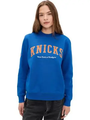 NEW YORK OR NOWHERE Knicks Alumni Crewneck Sweatshirt - Royal Blue Garment Dye