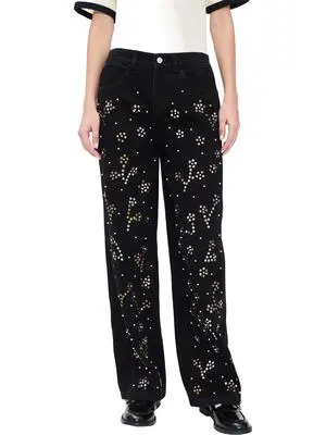 Sea Etta Denim Studded Jeans - Black