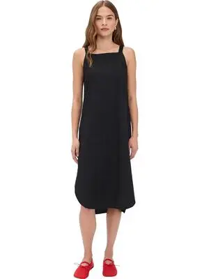 LEE MATHEWS Poplin Cami Midi Dress - Black