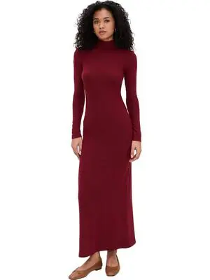 LESET Lauren Turtleneck Maxi Dress - Pinot