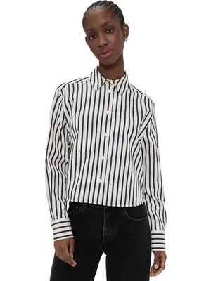 ANINE BING Essie Cropped Shirt - Maritime Stripe