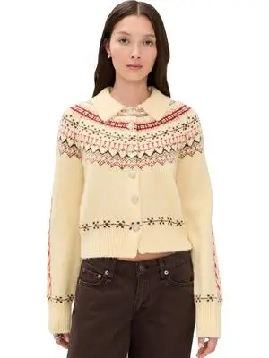 Guest In Residence Cloud Chalet Fair Isle Cardigan - Mist Combo