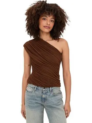 Ronny Kobo Camina One-shoulder Top - Soft Silt