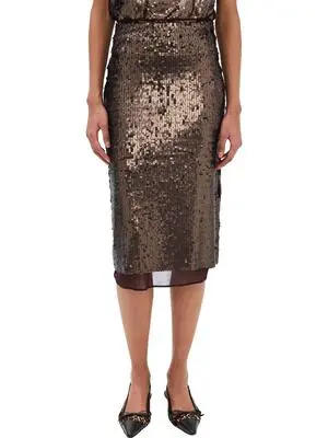 Rag & Bone Sequin Skirt - Coffee