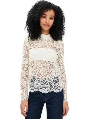 WAYF Dolly Lace Top - Ivory