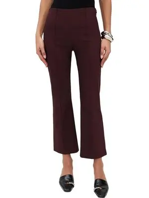 Vince Mid-rise Pintuck Crop Flare Pants - Oxblood