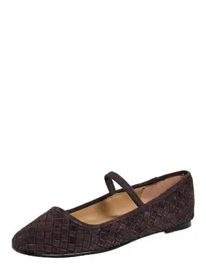Madewell Greta Elastic Mary Jane Flats - Dark Roast