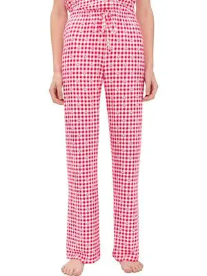 Z Supply Gingham Pants - Kiss Me Red