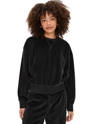 ATM Anthony Thomas Melillo Velour Crew Neck Sweatshirt - Black