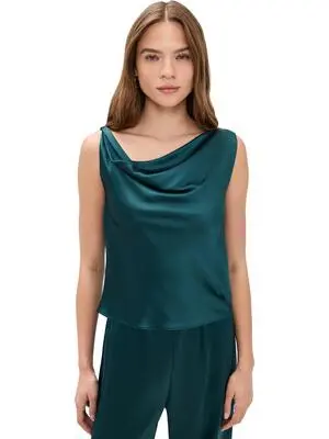 LESET Barb Shell Sleeveless Blouse - Pacific