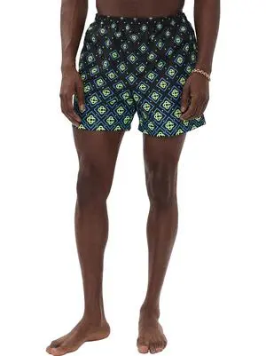Casablanca Monogram Printed Swim Shorts - Black