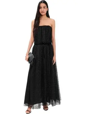 Staud Faye Sequined Maxi Dress - Stardust Onyx