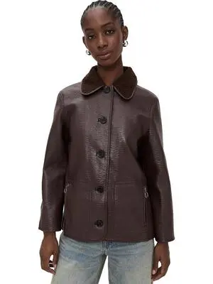 Rails Luis Faux Leather Jacket - Walnut