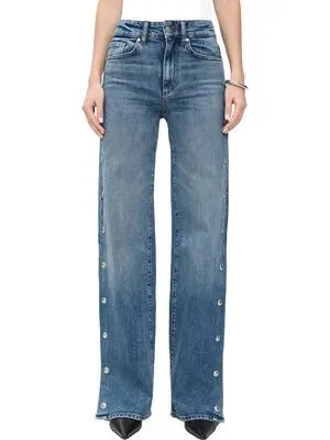 Paige Sasha Side Seam Snap Jeans - Cruising