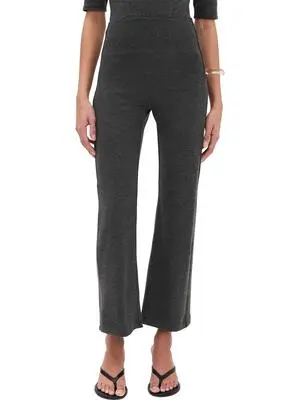 LESET Lauren Crop Flare Pants - Charcoal