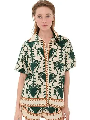 Johanna Ortiz Salty Promises Printed Shirt - Ecru/green