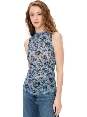 Veronica Beard Sylviani Top - Ice Blue Multi