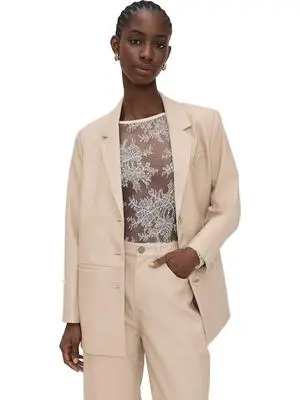 LE BOP Ruthie Faux Leather Blazer - Sand