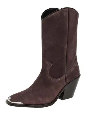 Tory Burch 75mm Western Boots - Chocolate Liquor/ganache