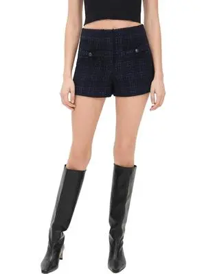 Veronica Beard Gershwin Tweed Shorts - Navy