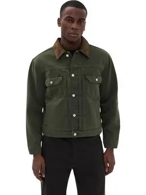 FRAME Canvas Trucker Jacket - Antique Dark Olive