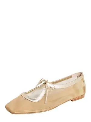 ANDREA GOMEZ Amelia Mesh Flats - Gold Mesh
