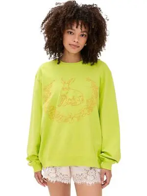 CONIGLIO PALM BEACH Embroidered Bunny Pullover - Lime
