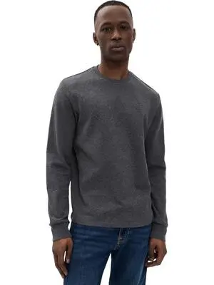 FRAME Duo Fold Long Sleeve Crew Tee - Grey Melange