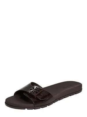 Tory Burch Buckle Slides - Dark Cocoa / Dark Cocoa