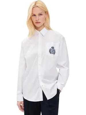 SPORTY & RICH Ny Crest Oversized Shirt - White