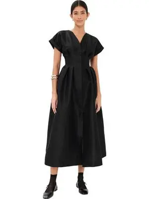 KIKA VARGAS Tsige Midi Dress - Black